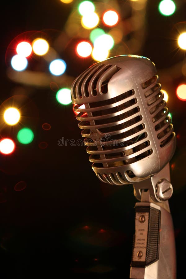 Vintage Microphone with Concert in Background Stock Photo - Image of ...