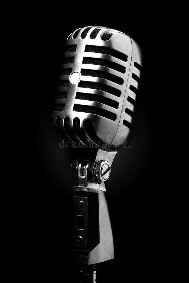 Vintage Microphone on Black Stock Photo - Image of retro, live: 4568152