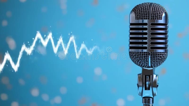 Vintage Mic Pops on Bright Backdrop Stock Footage - Video of technology ...