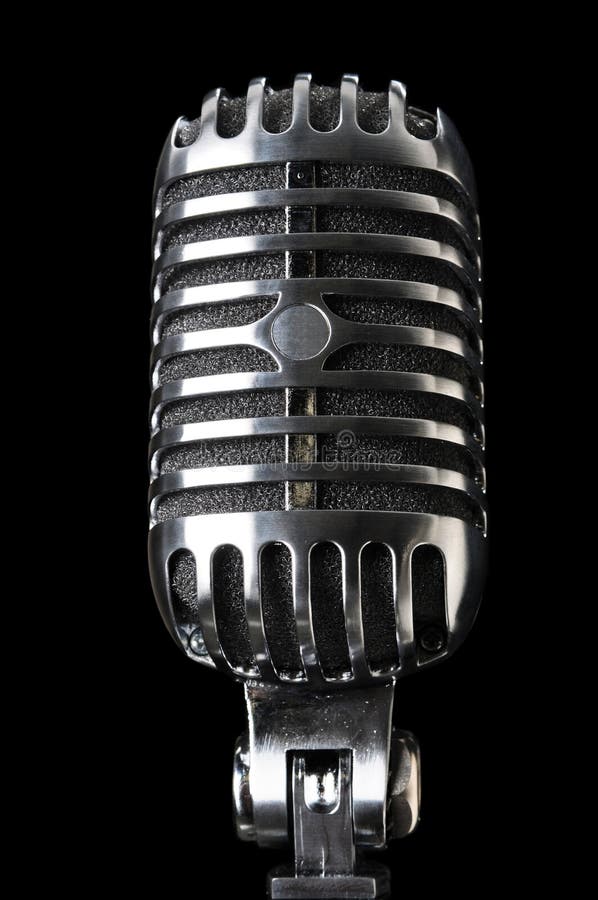 Vintage Microphone in Music Studio Stock Image - Image of karaoke ...