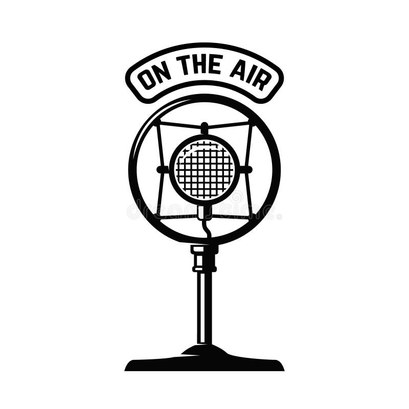 Set of Vintage Podcast, Radio Flyers with Microphone. Design Element ...