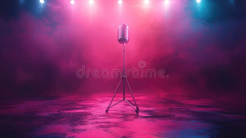 Vintage Microphone Stage Dramatic Lighting Effects Stock Photos - Free ...