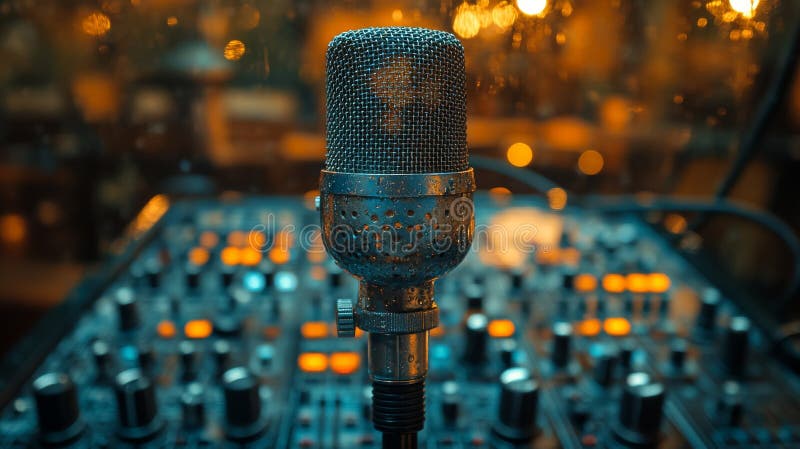 Vintage Microphone Ready To Capture the Magic of Music and Voice Stock ...