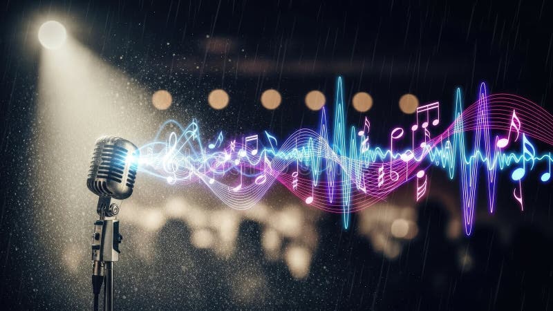 137 Sound Waves Microphone Neon Stock Photos - Free & Royalty-Free ...