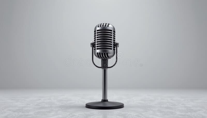 Vintage Microphone Stands Elegantly on Smooth Surface, Evoking Sense of ...