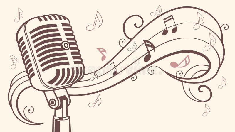 Beautiful Vintage Microphone Stock Illustrations – 1,066 Beautiful ...