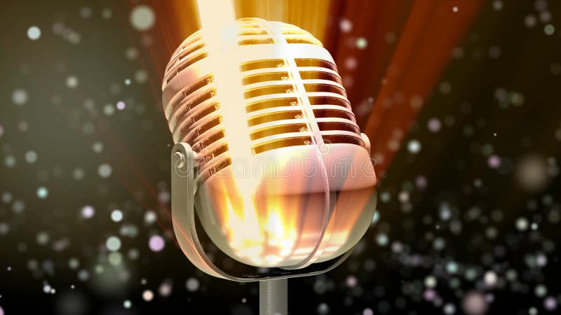 Vintage Microphone for Talented Singers in a Competition Show. Stock ...