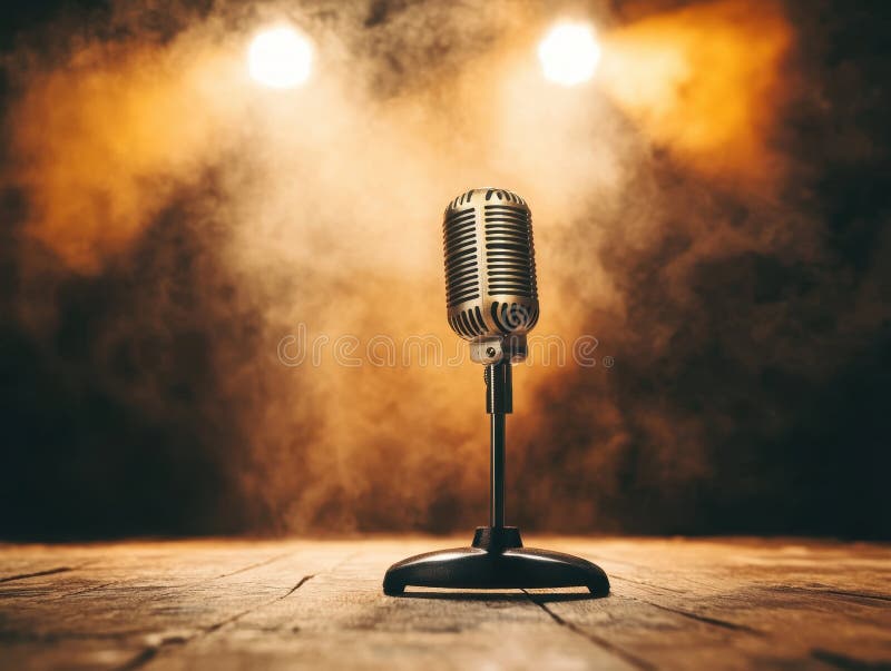 Vintage Microphone Under Dramatic Lighting Stock Photos - Free ...