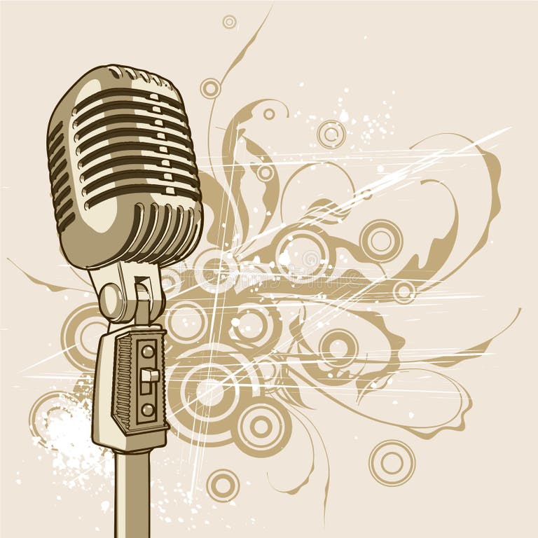 Vintage Microphone - Vector Stock Vector - Illustration of karaoke ...