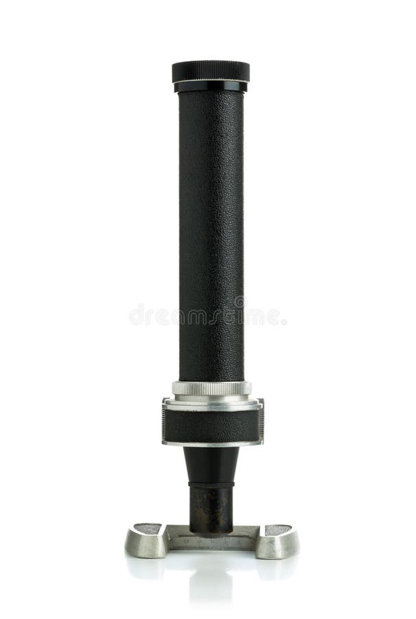 Vintage Microscope Front View Stock Photo - Image of front, equipment ...