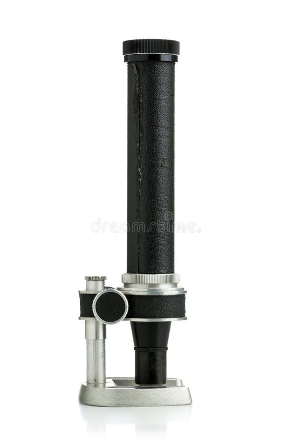 Vintage Microscope Side View Stock Image - Image of instrument, health ...
