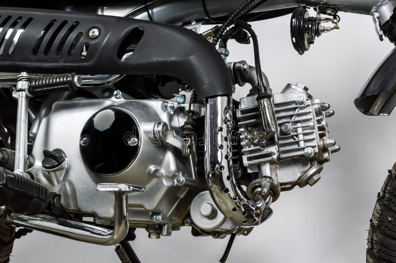 Motorcycle engine 50cc. stock photo. Image of retro - 111003328