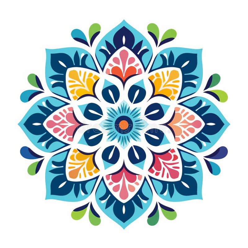 Vintage Minimalistic Mandalas Icon on White Background Pattern Stock ...