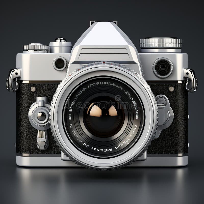 Vintage Mirrorless Digital Camera with Hyperrealism Style on Black ...