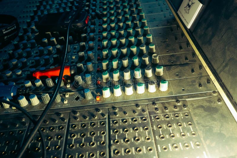 Vintage Mixing Board at Recording Studio Stock Image - Image of ...