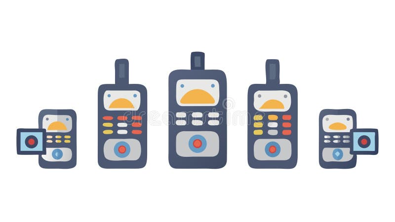 Vintage Mobile Phones Group for Retro Tech, Vector Design Generative AI ...