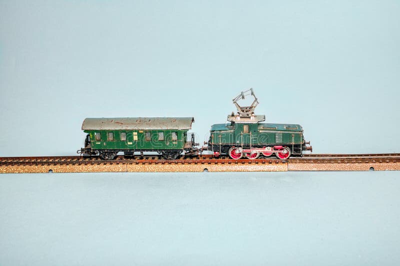 Vintage Model Electric Train Stock Image - Image of rail, railway ...