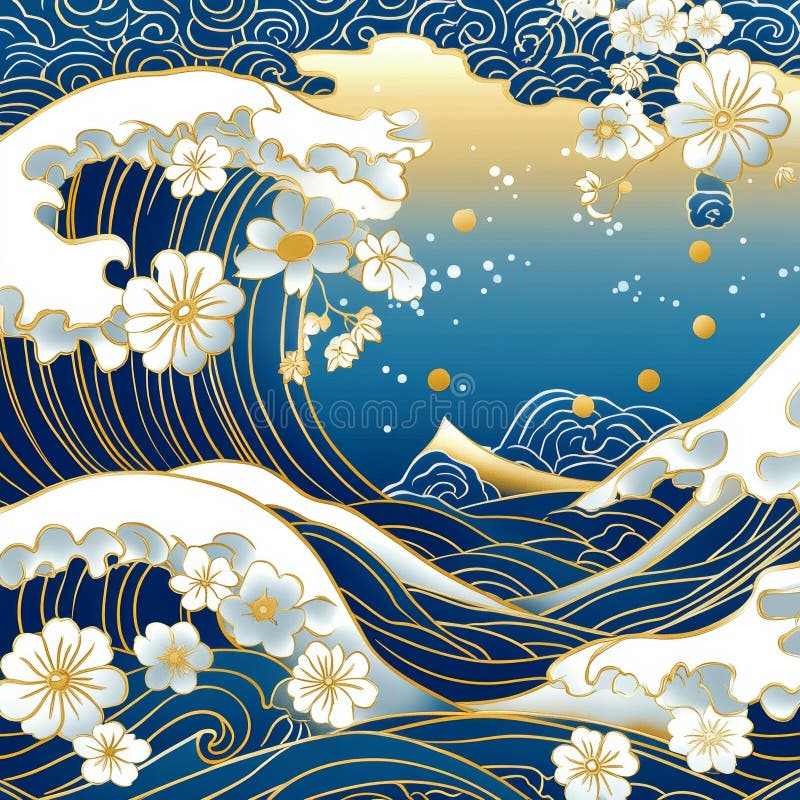 Vintage Modern Seamless Pattern from Traditional Japanese Fabric ...
