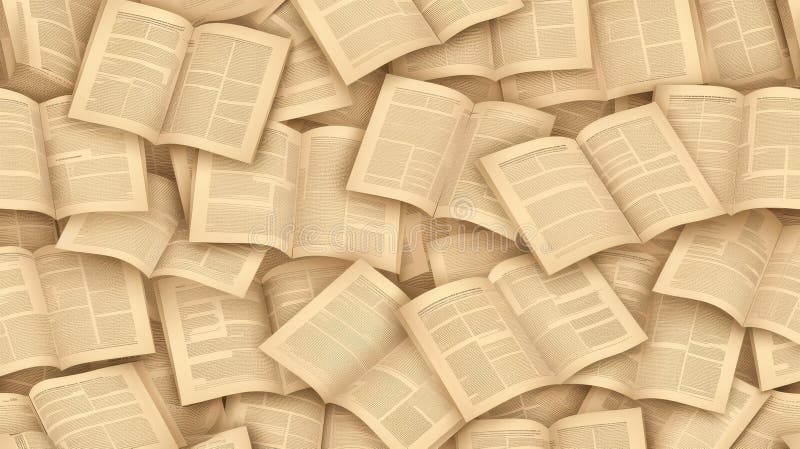 Vintage Monochrome Seamless Pattern with Layered Newspaper Text and ...