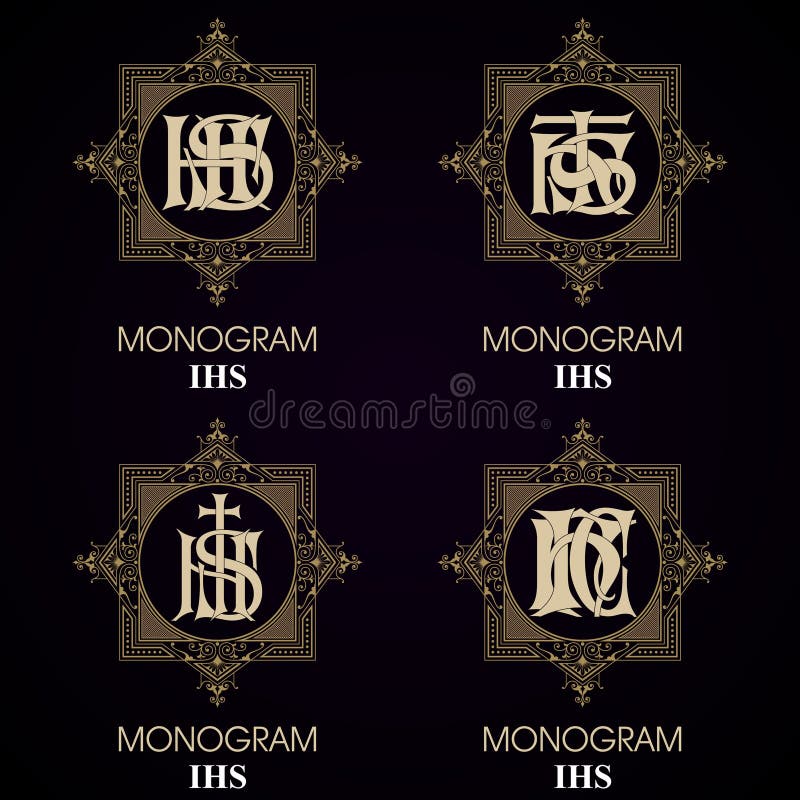 Vintage Monograms - 4 sets stock vector. Illustration of antique - 70061776