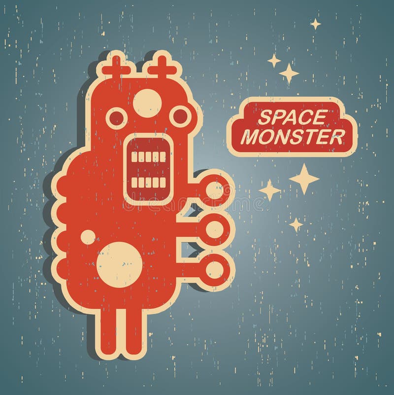 Vintage monster. stock vector. Illustration of comics - 32843009