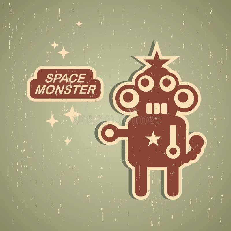 Vintage monster. stock vector. Illustration of fantasy - 32845611