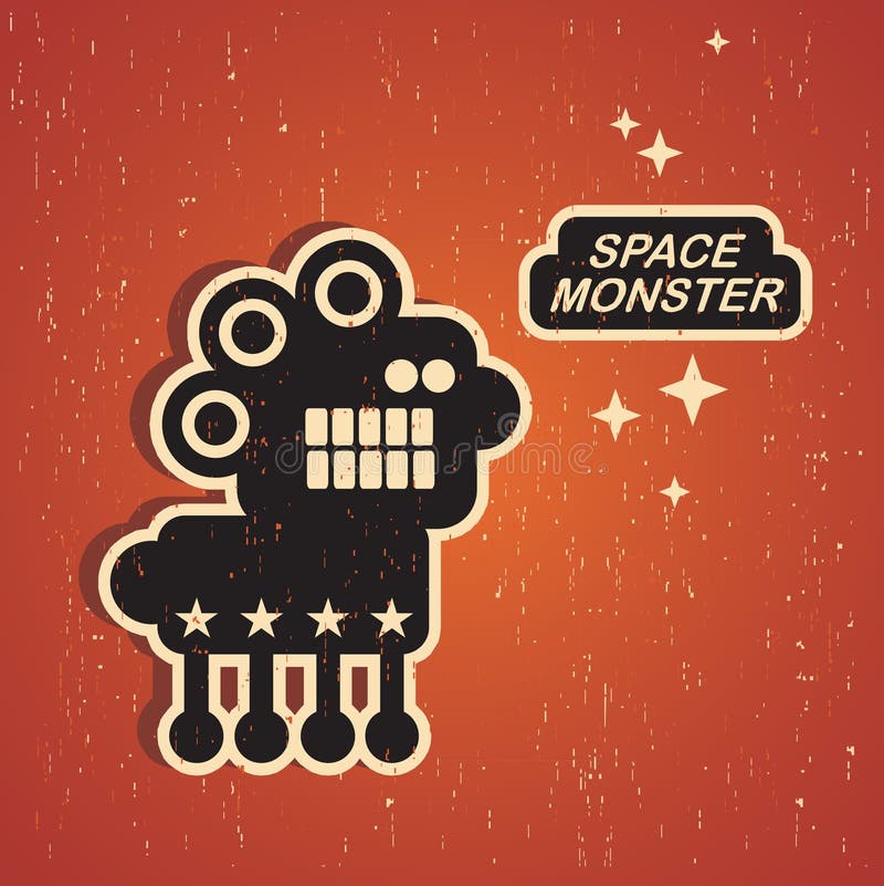 Vintage monster. stock vector. Illustration of nanotechnology - 32874014