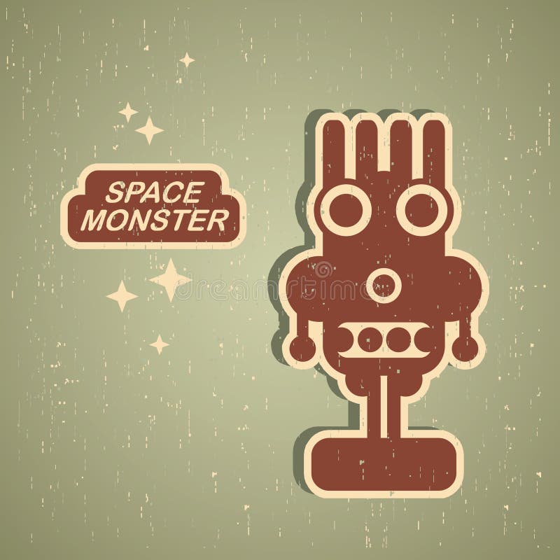 Vintage monster. stock vector. Illustration of pattern - 32845748