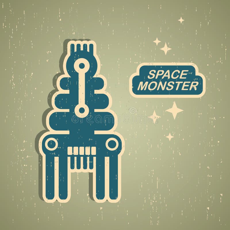 Vintage monster. stock vector. Illustration of pattern - 32851410