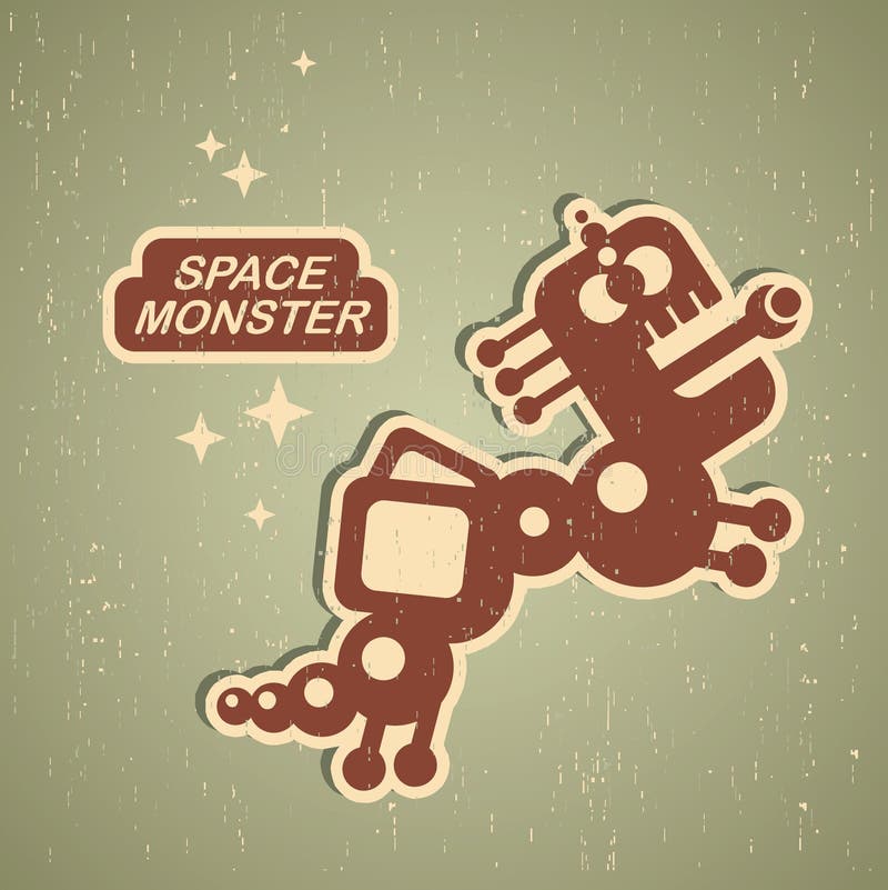 Vintage monster. stock vector. Illustration of nanotechnology - 32874014
