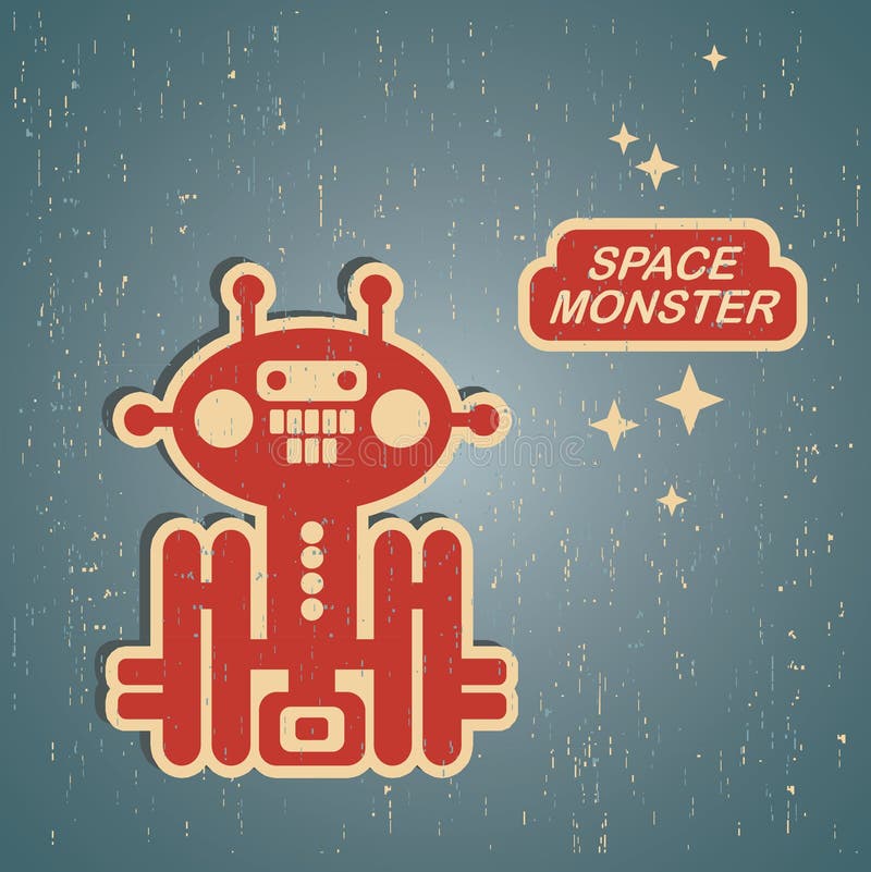 Vintage monster. stock vector. Illustration of nanotechnology - 32874014