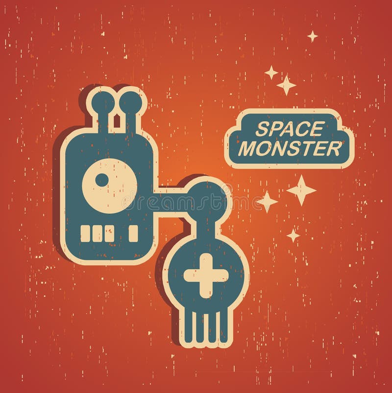 Vintage monster. stock vector. Illustration of brown - 32944669