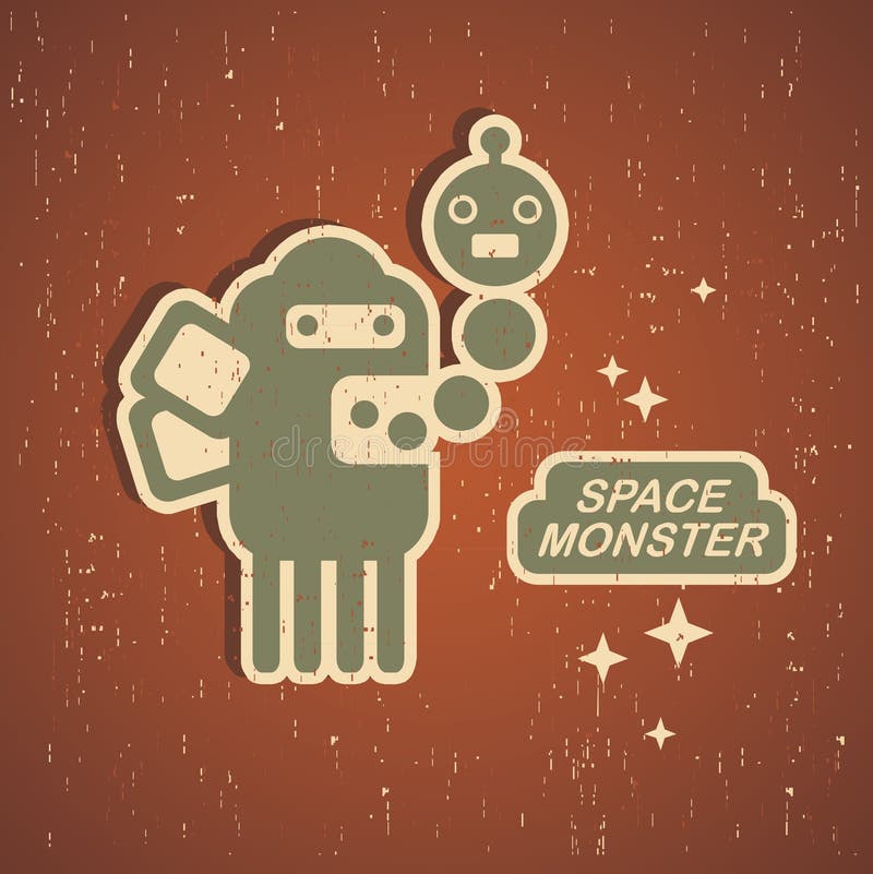 Vintage monster. stock vector. Illustration of collection - 32944998