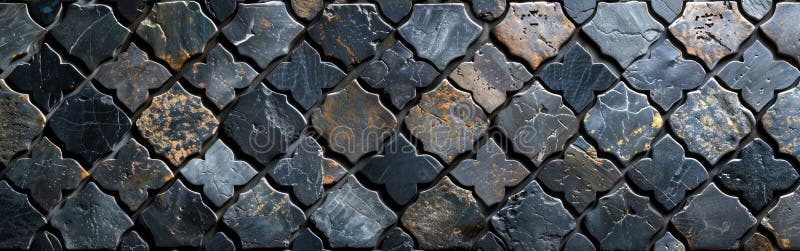 Vintage Moroccan Ceramic Tile Wall Texture in Anthracite Gray and Black ...