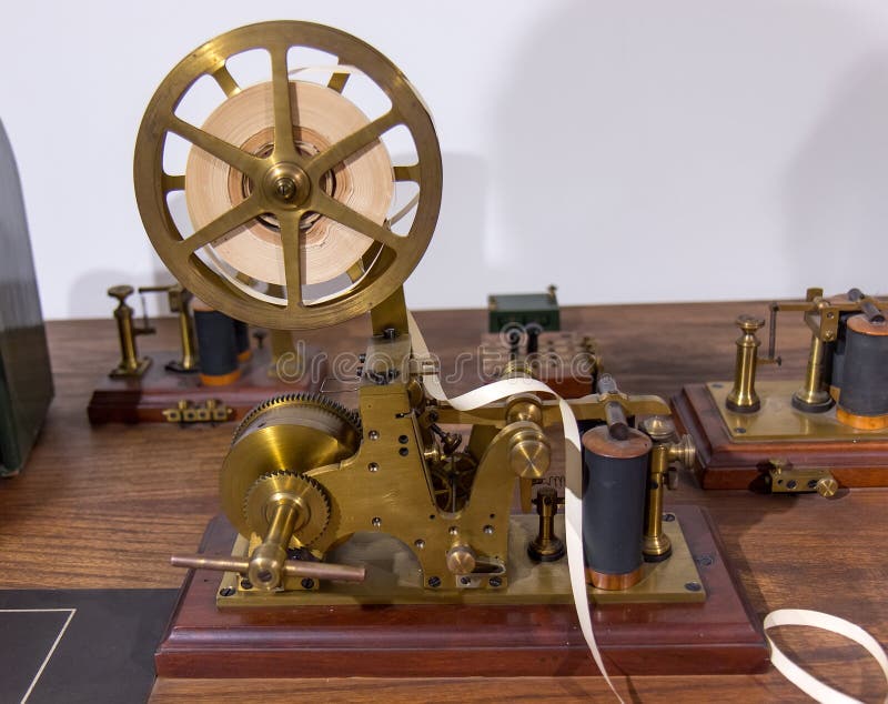 Vintage Morse Telegraph Machine Stock Image - Image of science, retro ...
