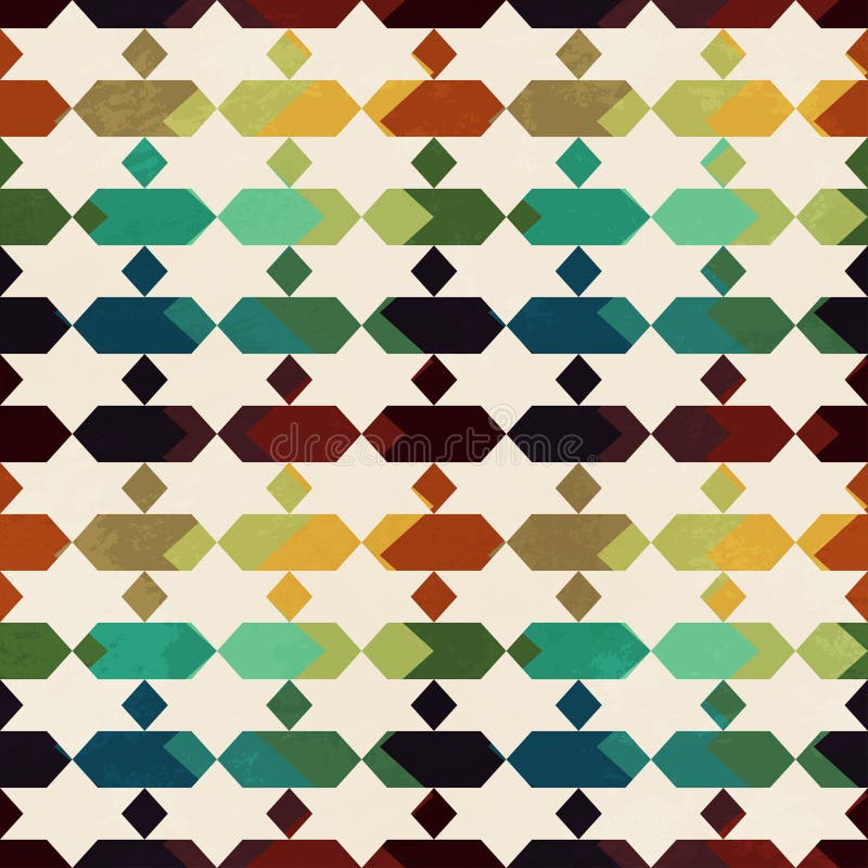 Vintage Mosaic Seamless Pattern Stock Vector - Illustration of mosaic ...