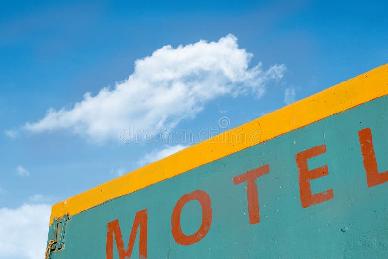Vintage Motel Building and Blue Sky Stock Photo - Image of retro ...