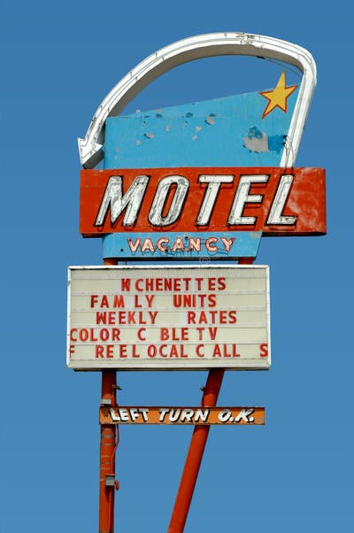 Vintage motel sign stock image. Image of fifties, travel - 16374905