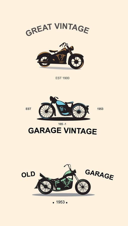 Vintage Motor Cycle Illustration Logo Stock Vector - Illustration of ...