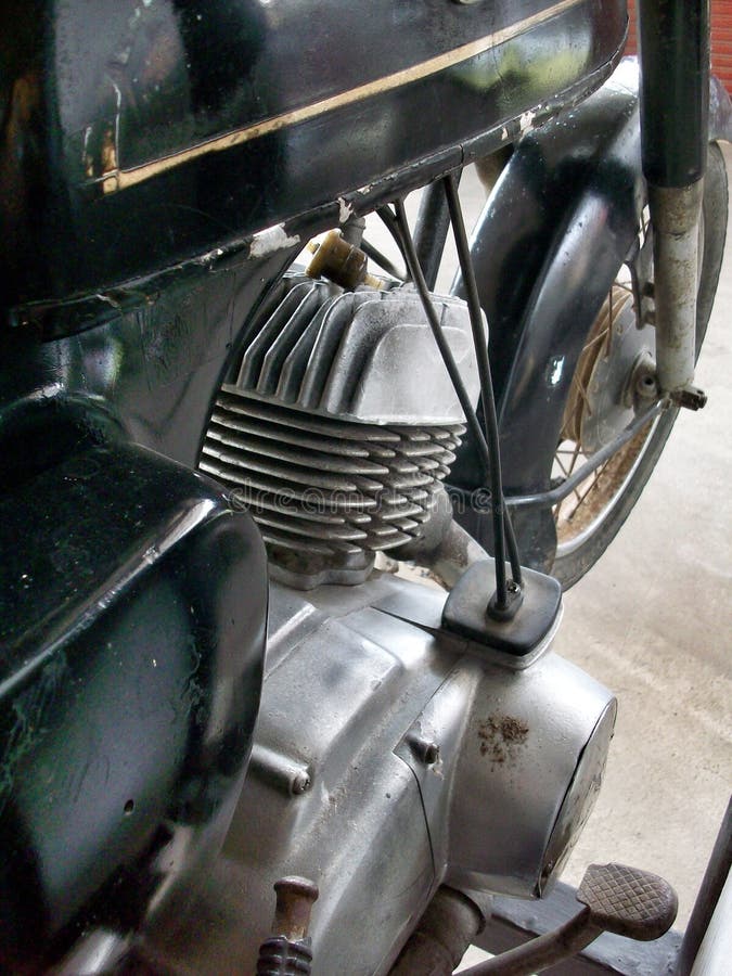 Vintage motorcycle engine stock image. Image of iron - 37902697