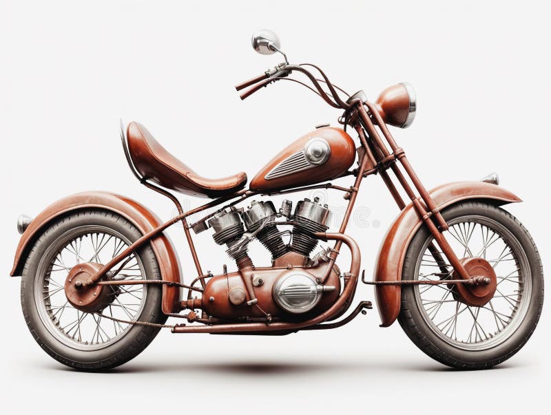 Vintage Motorcycle: a Study in Classic Design Stock Illustration ...
