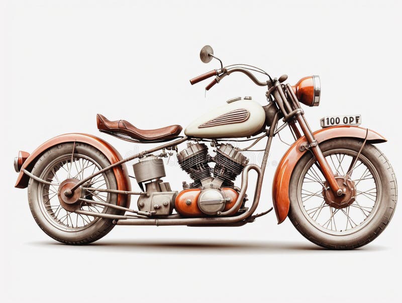 Vintage Motorcycle: a Study in Classic Design Stock Illustration ...
