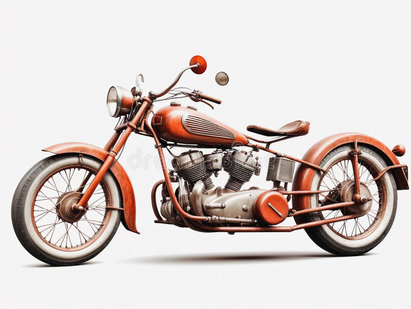 Vintage Motorcycle: a Study in Classic Design Stock Illustration ...