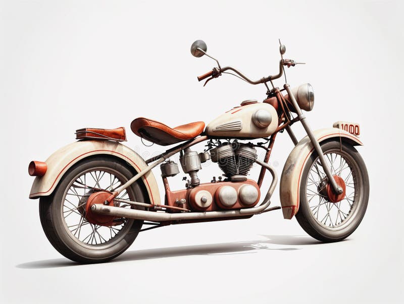 Vintage Motorcycle: a Study in Classic Design Stock Illustration ...