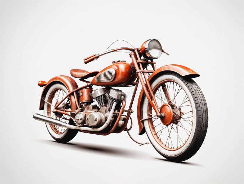Vintage Motorcycle: a Study in Classic Design Stock Illustration ...