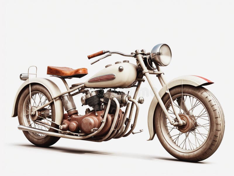 Vintage Motorcycle: a Study in Classic Design Stock Illustration ...