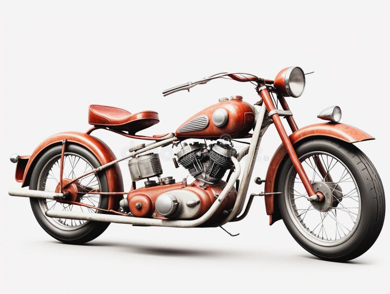 Vintage Motorcycle: a Study in Classic Design Stock Illustration ...