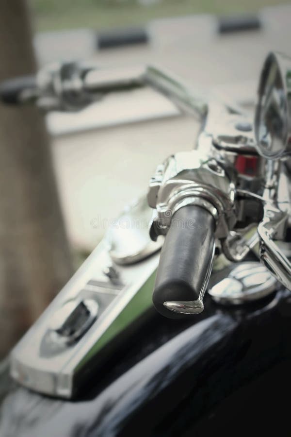 Vintage Motorcycle Handlebar on the Road Stock Image - Image of vehicle ...