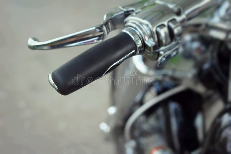 Vintage Motorcycle Handlebar on the Road Stock Photo - Image of vehicle ...