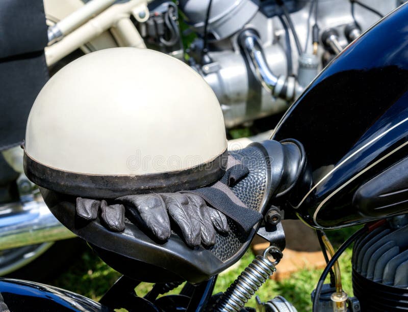 Vintage motorcycle helmet stock photo. Image of motorbike - 347743388